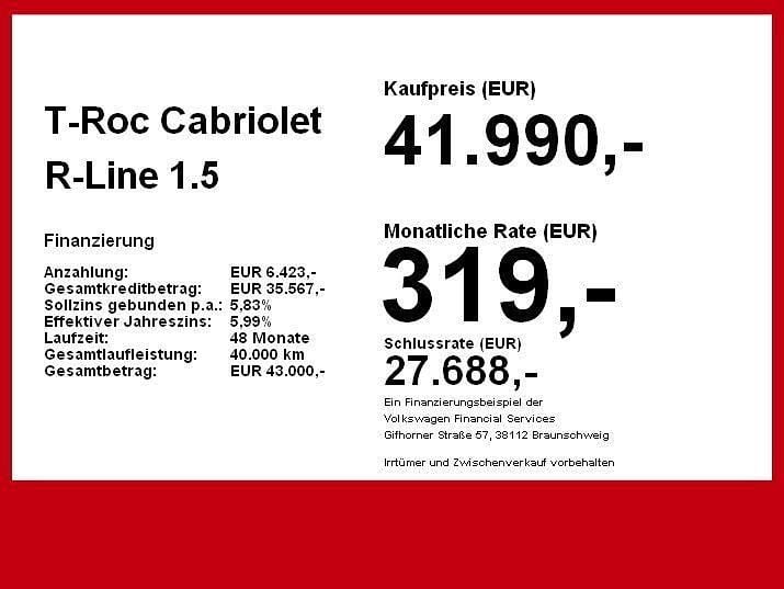 Gebraucht 2025 VW T-Roc Cabriolet R-line 150 PS Cabrio – Bayern ...