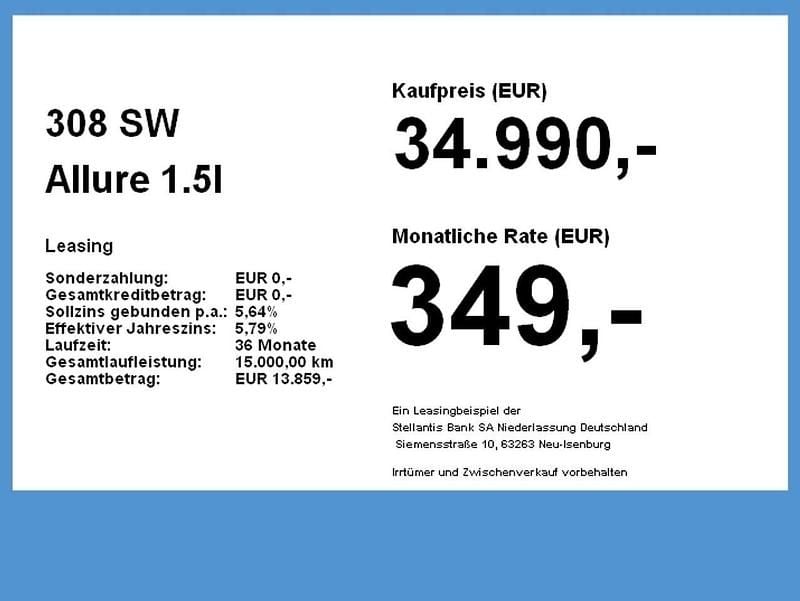 Neu 2026 Peugeot 308 SW Allure 131 PS Kombi – 85055 Ingolstadt (Händler ...