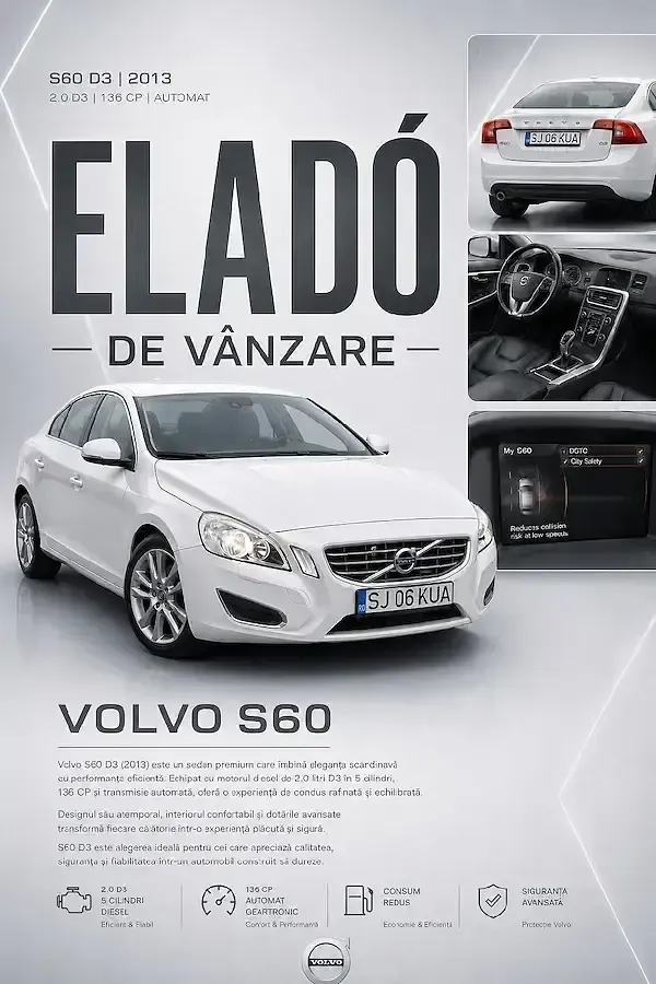 Second-hand Volvo S60 136 CP (2013) în Sarmasag - 7.500 EUR | AutoUncle